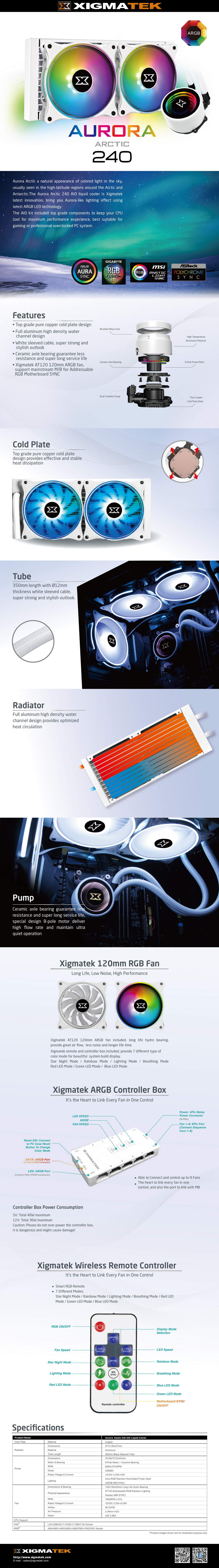 Tản nhiệt CPU AIO Xigmatek Aurora 240 ARTIC