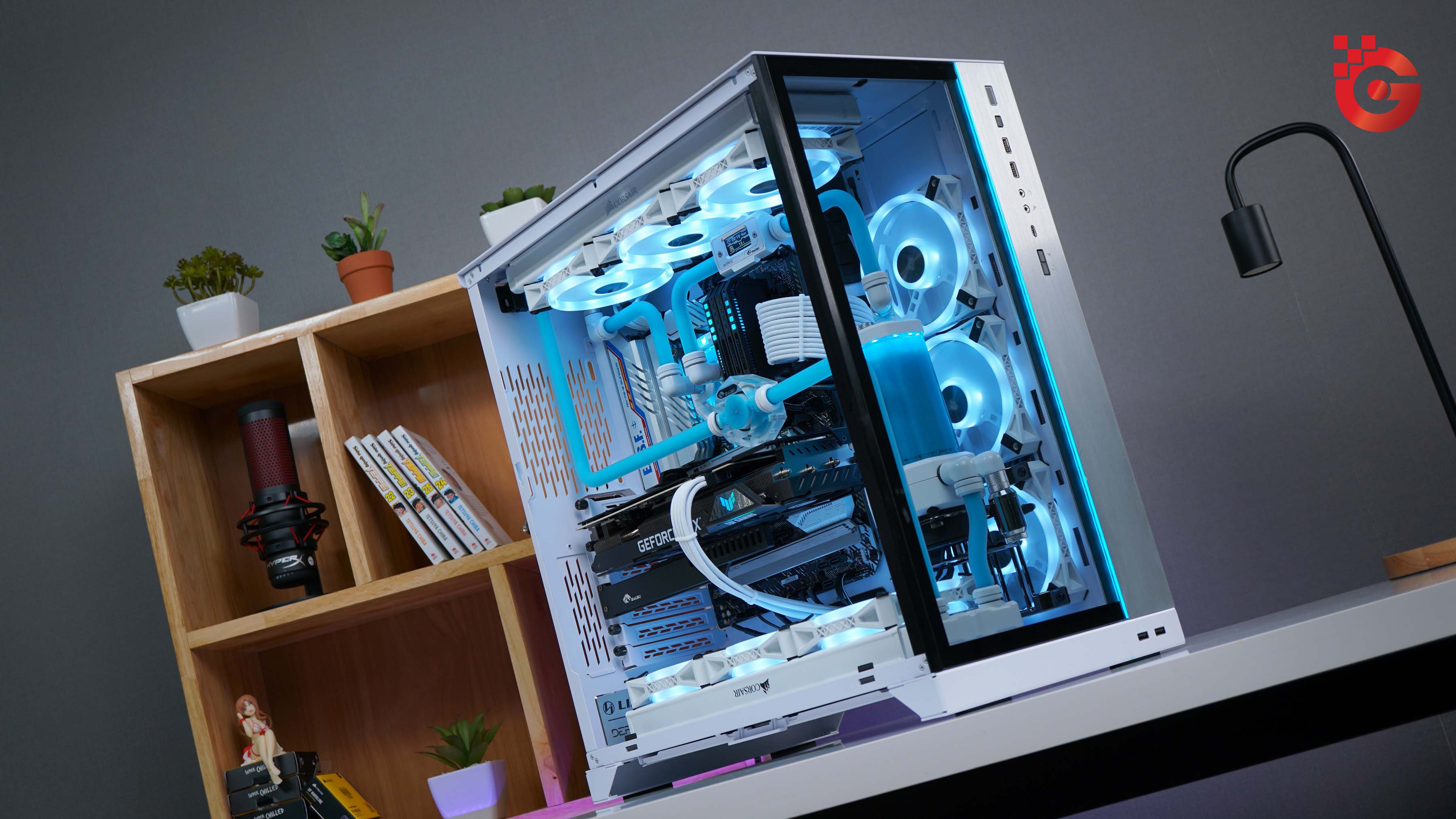 [Case modding] Lianli Dynamic PC-O11 XL White build - Marble Blue