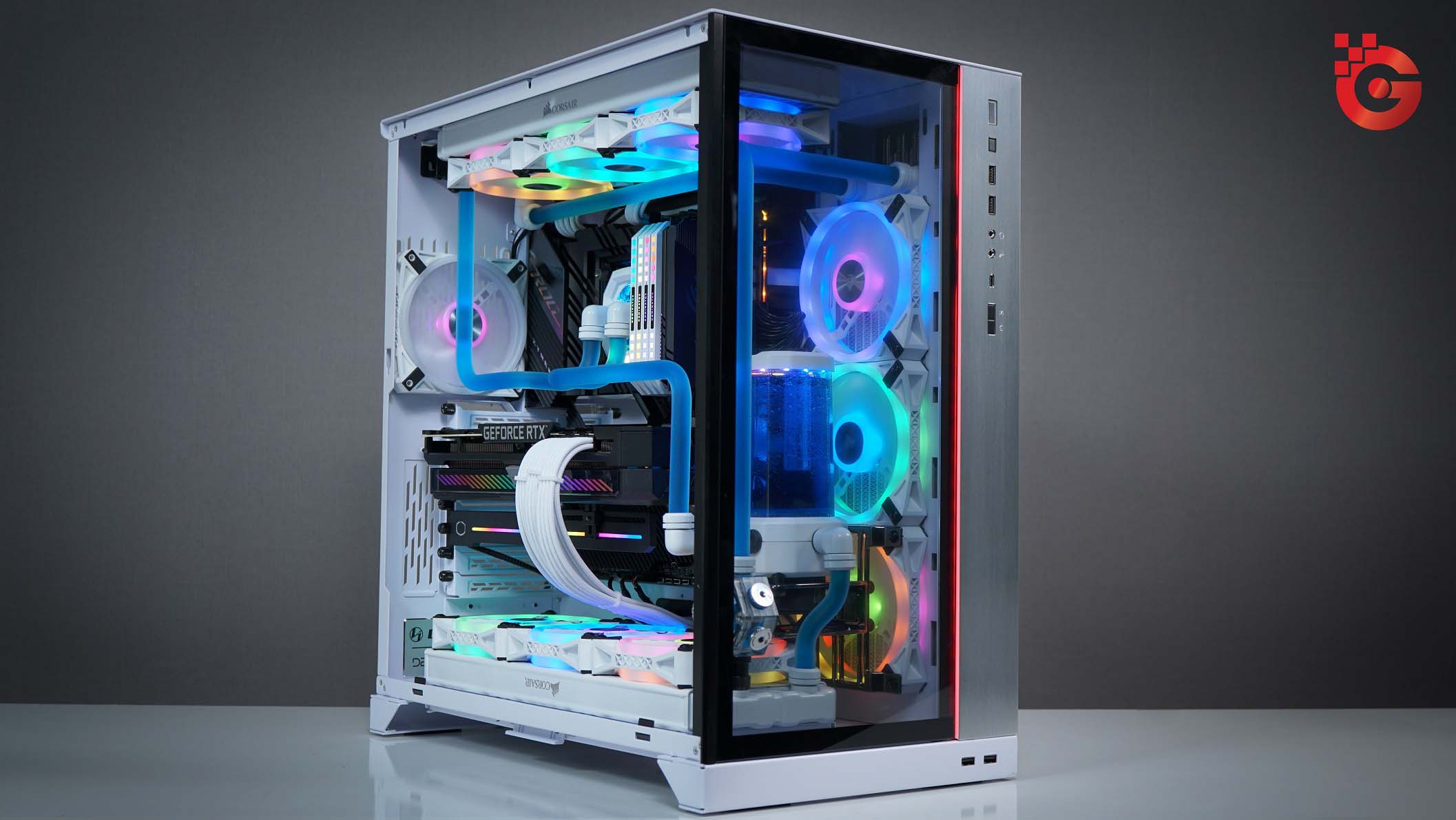 [Case modding] Lianli Dynamic PC-O11 XL White build - Deep blue