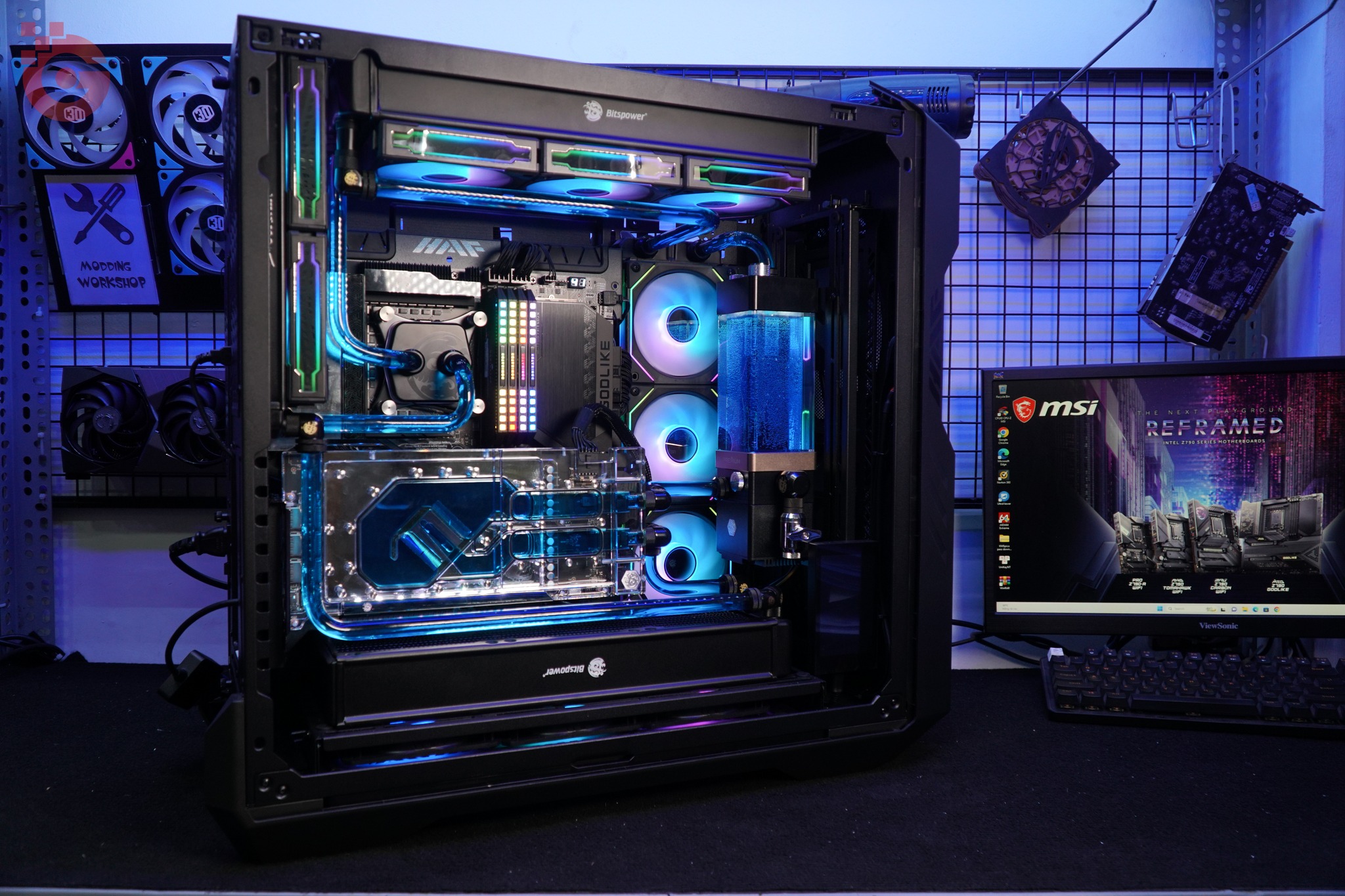 [Case modding] Coolermaster HAF 700 EVO Black build - OCEAN BLUE