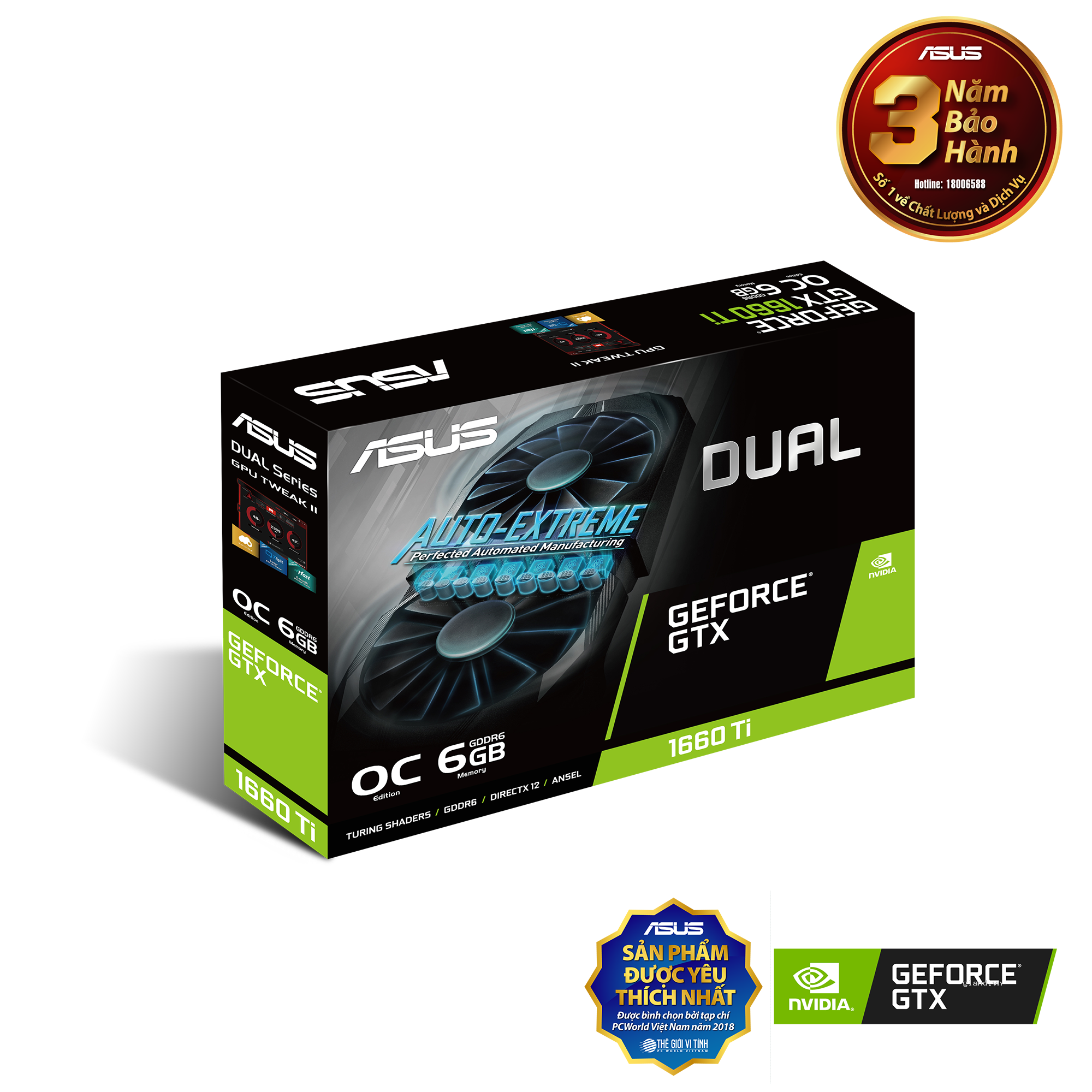 VGA ASUS DUAL GTX 1660 Ti - O6G