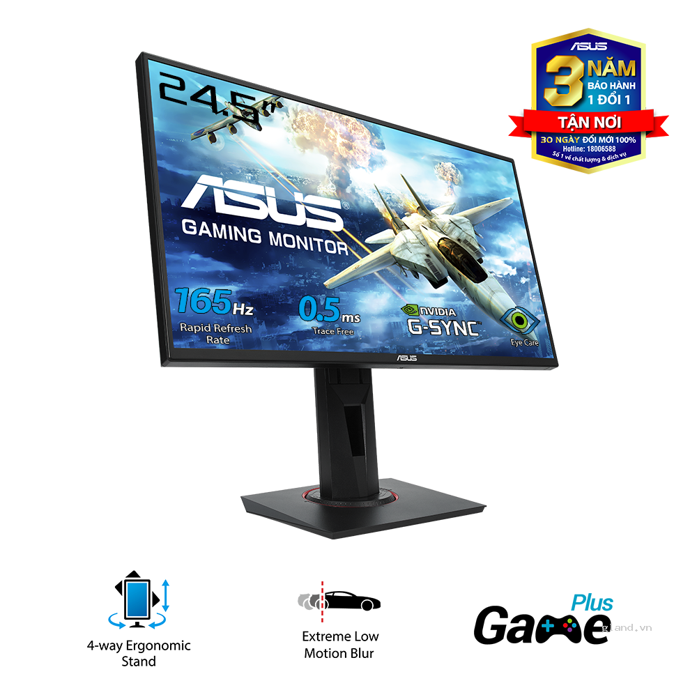 Màn hình ASUS VG258QR - 24,5”, Full HD, 0,5ms, 165Hz, G-SYNC, Adaptive Sync
