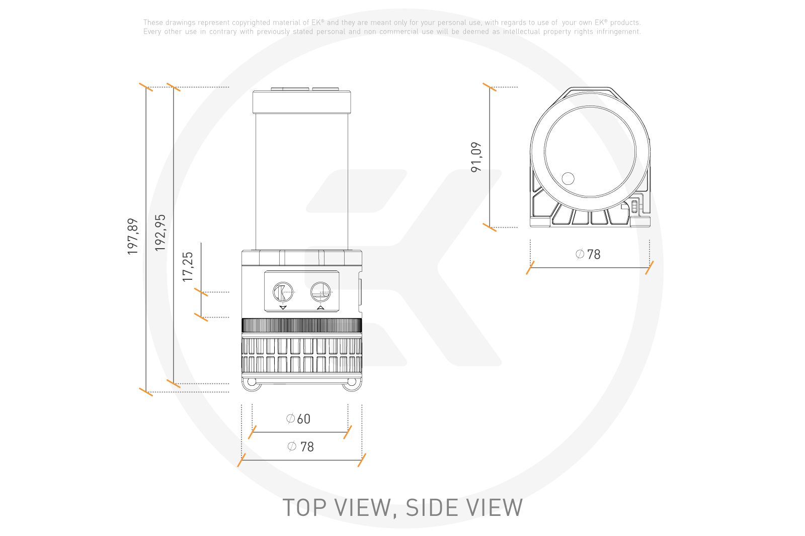 Pump tank combo EK-Quantum Kinetic TBE 200 D5 PWM D-RGB - Plexi