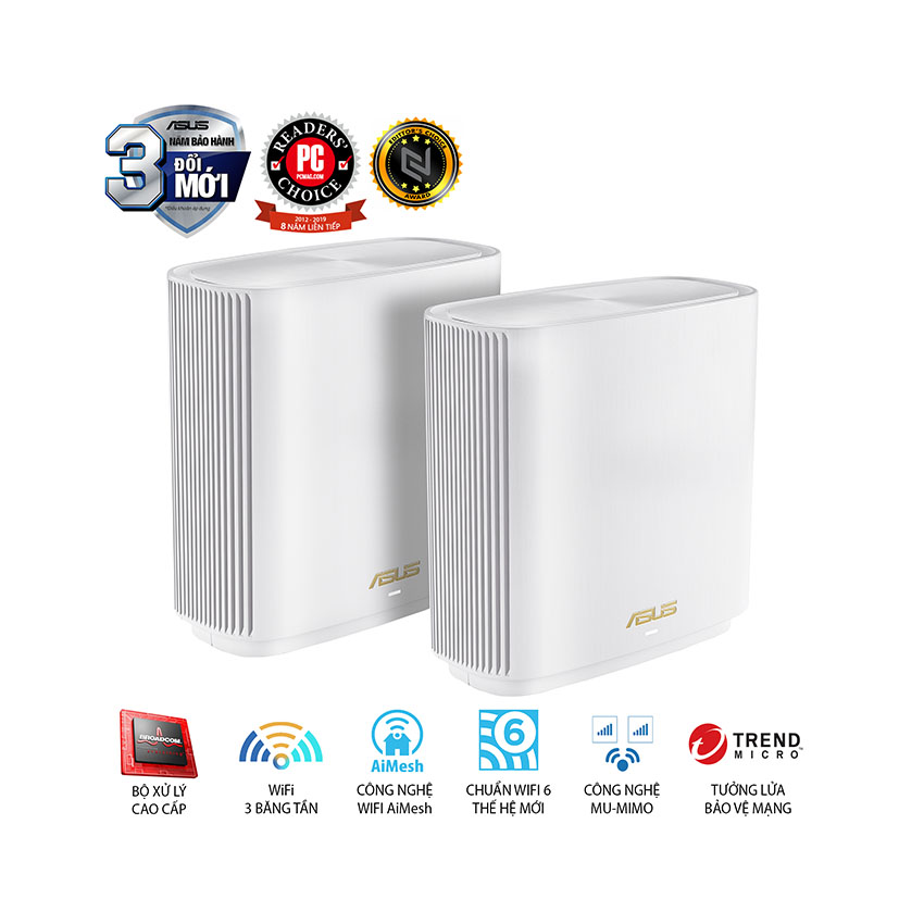 Router ASUS ZenWiFi AX XT8 (W-2-PK) Trắng